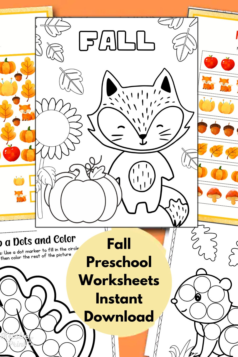 Fall Preschool Worksheets Preschool Activities Autumn Preschool Bundle ...