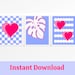 Preppy Heart Wall Art Trendy Poster Prints Purple Wall Art Set of 3 ...