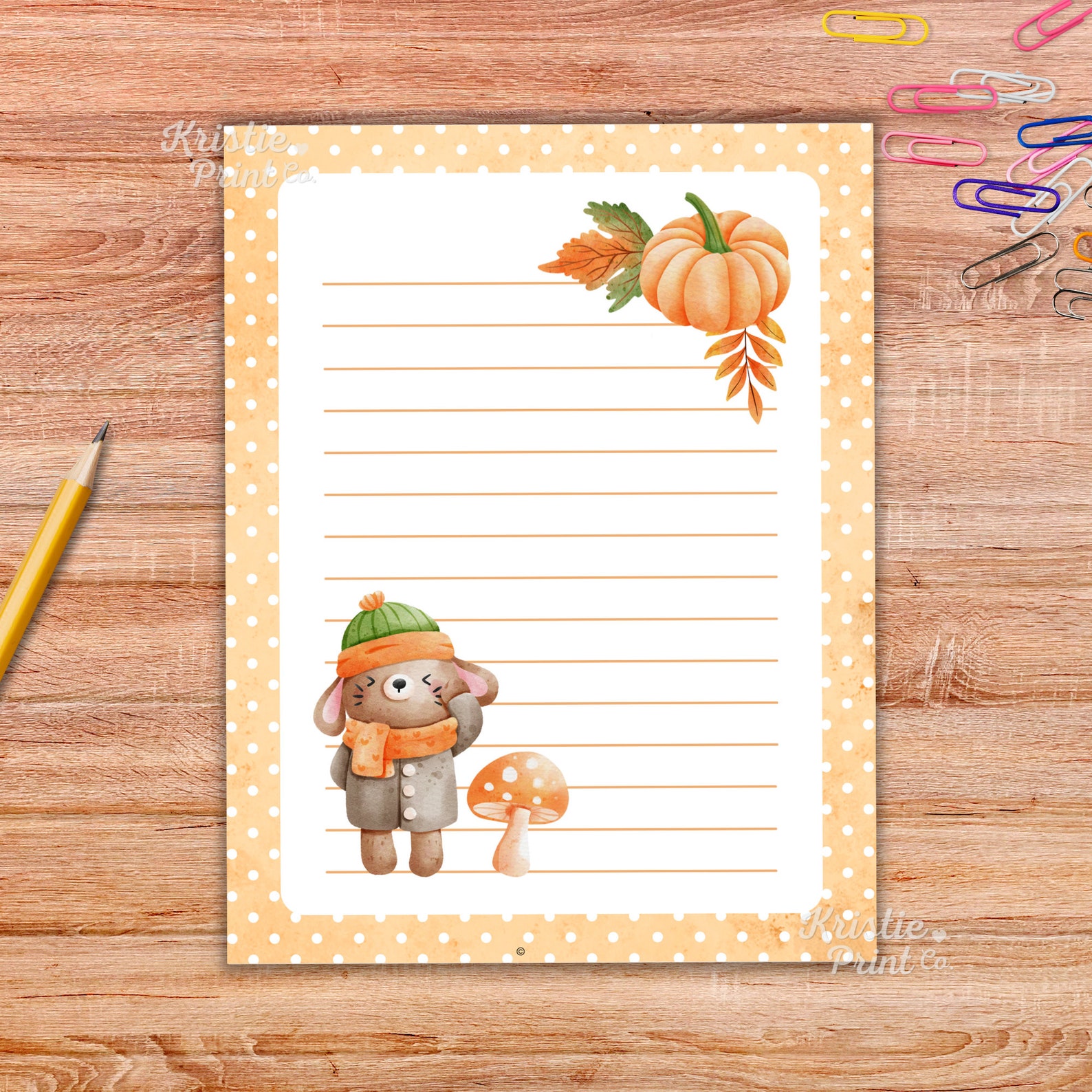 Fall Stationery Set Stationery for Kids Stationery - Etsy