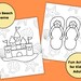 Summer Coloring Pages for Kids, Kids Party Games, Beach Birthday Favor ...