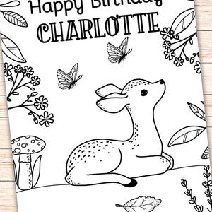 Personalized Woodland Coloring Pages Printable Coloring Page for Kids ...