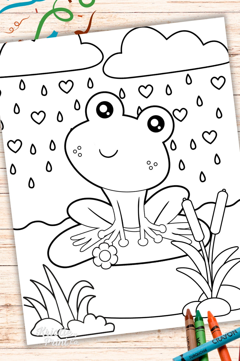 Cute Frog Coloring Page for Kids Frogs Coloring Book Animal Coloring ...
