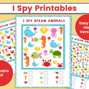 I Spy Printable Activity Sheet, I Spy Printables, Ocean Party Games ...