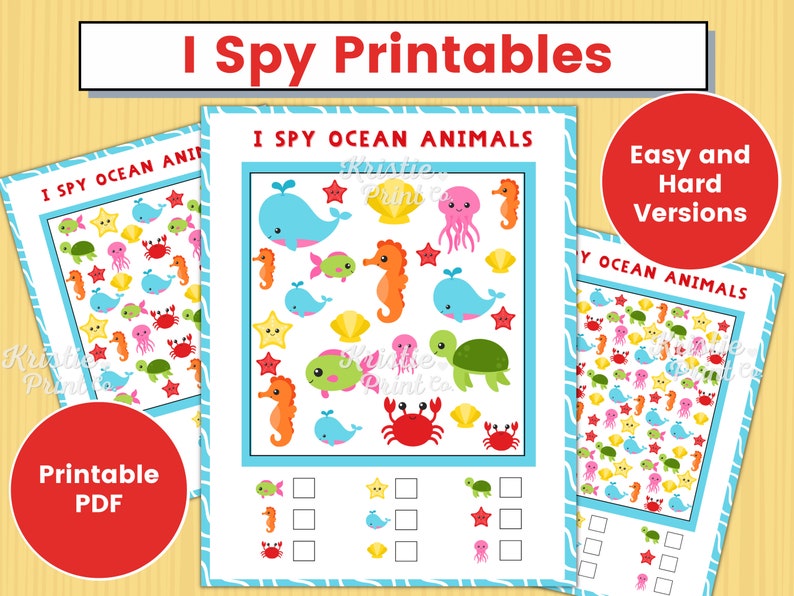 I Spy Printable Activity Sheet, I Spy Printables, Ocean Party Games ...
