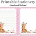Spring Stationary Printable, Floral Stationery, Bunny Stationery ...