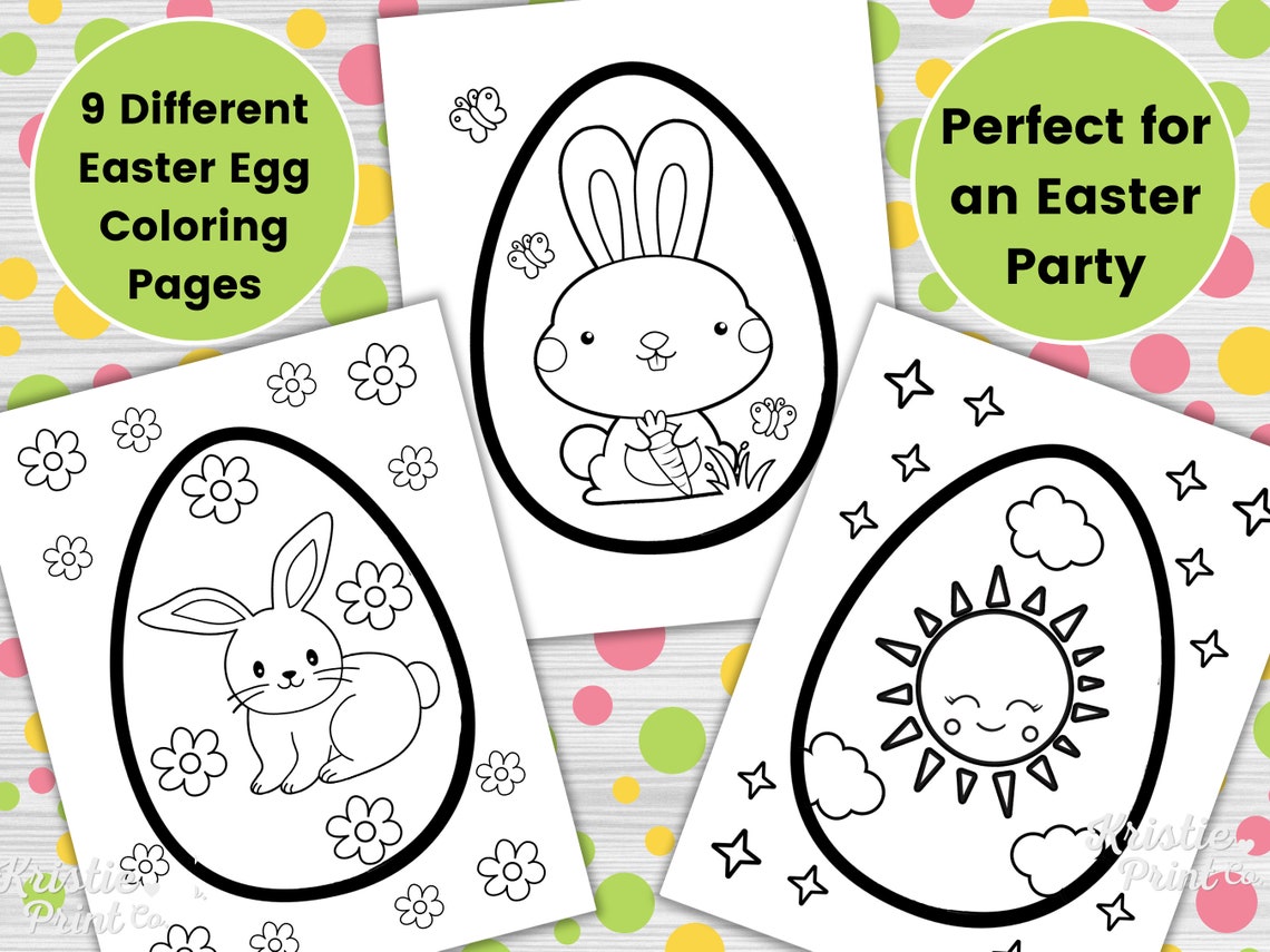 Easter Egg Coloring Pages for Kids, Toddlers, Easter Activities, Easter ...
