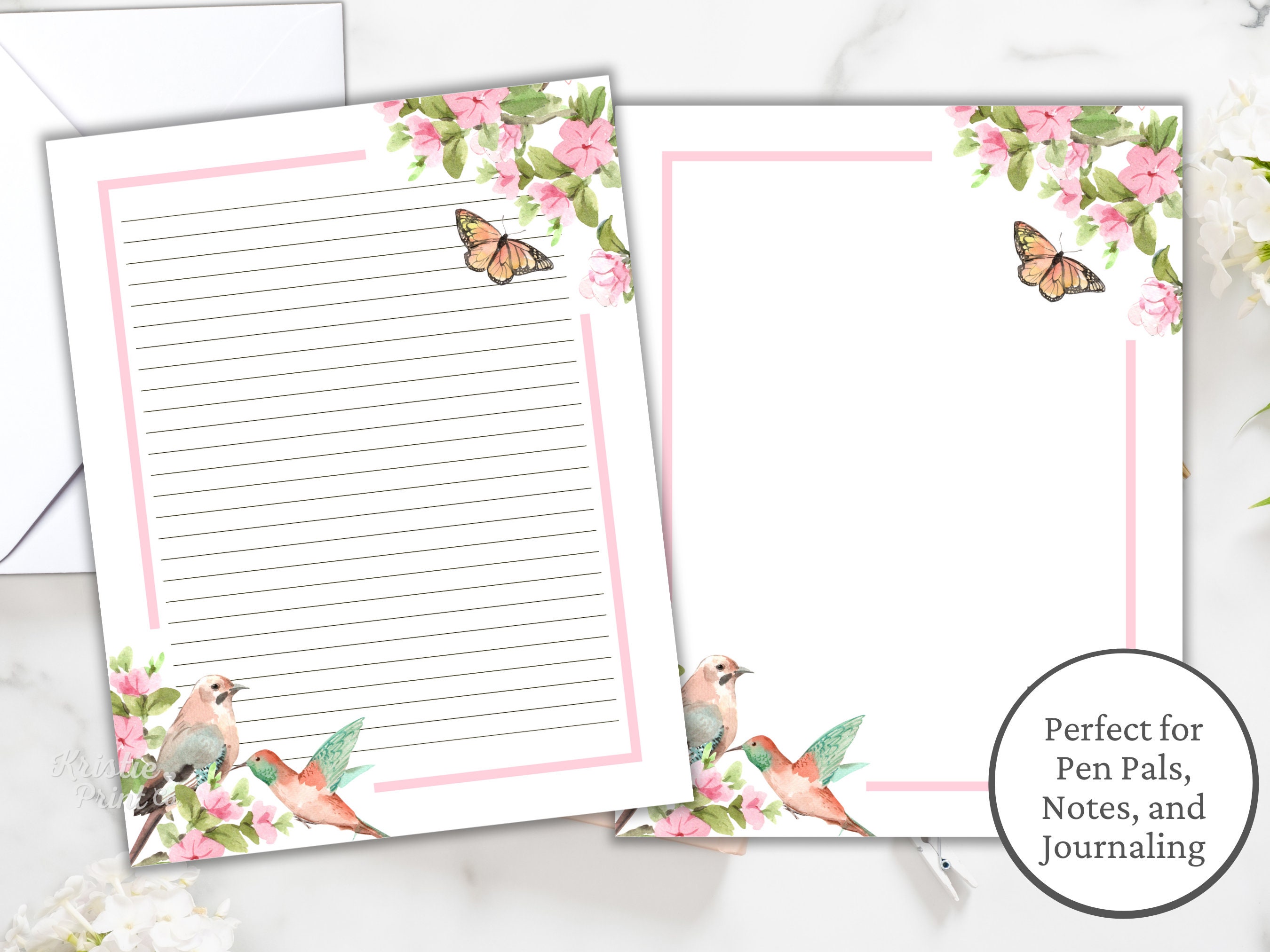 Bird Stationary Printable, Spring Stationary, Vintage Stationery ...