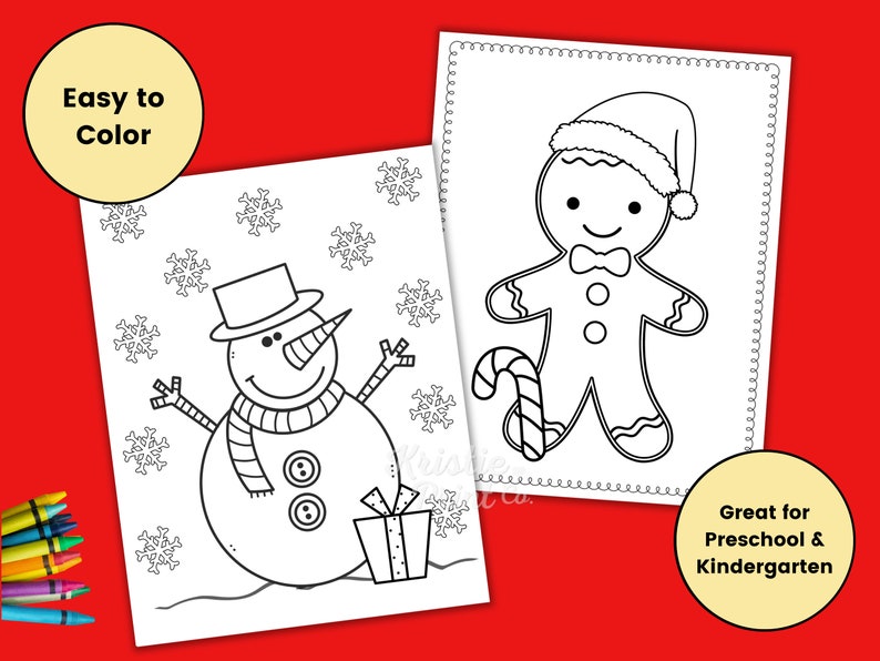 Christmas Coloring Pages Preschool Kindergarten Coloring Sheets Blank ...