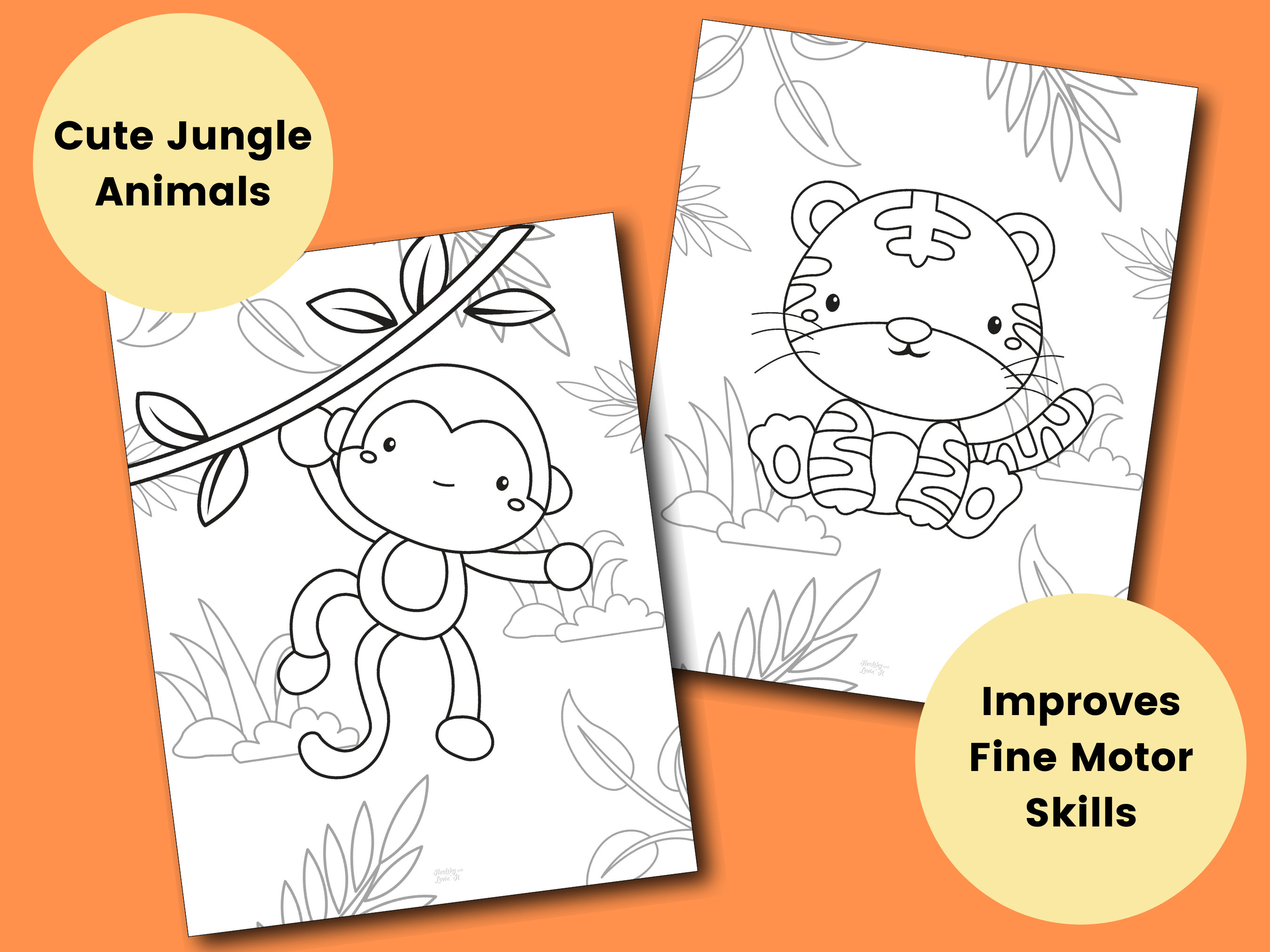 Safari Coloring Pages for Kids Kids Party Games Jungle - Etsy