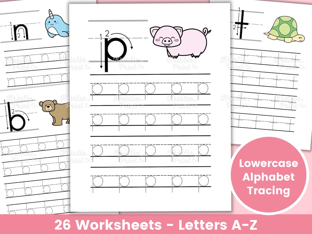 Lowercase Letters Printable, Letter Tracing Worksheets, Handwriting ...