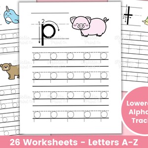 Lowercase Letters Printable, Letter Tracing Worksheets, Handwriting ...