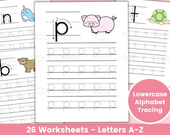 Lowercase Letter Tracing, Handwriting Practice, Writing Chart ...