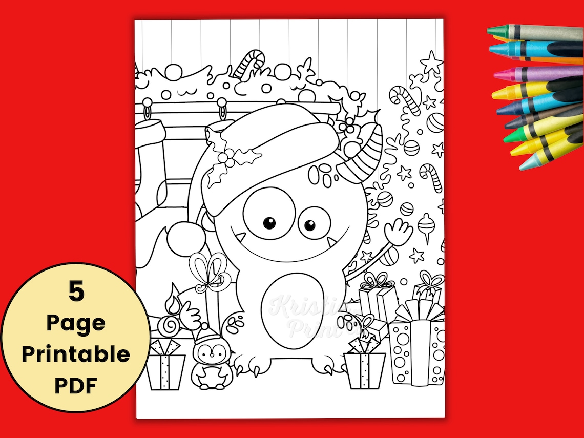 Christmas Coloring Pages for Kids, Monster Coloring Pages, Christmas ...
