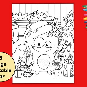 Christmas Coloring Pages for Kids, Monster Coloring Pages, Christmas ...