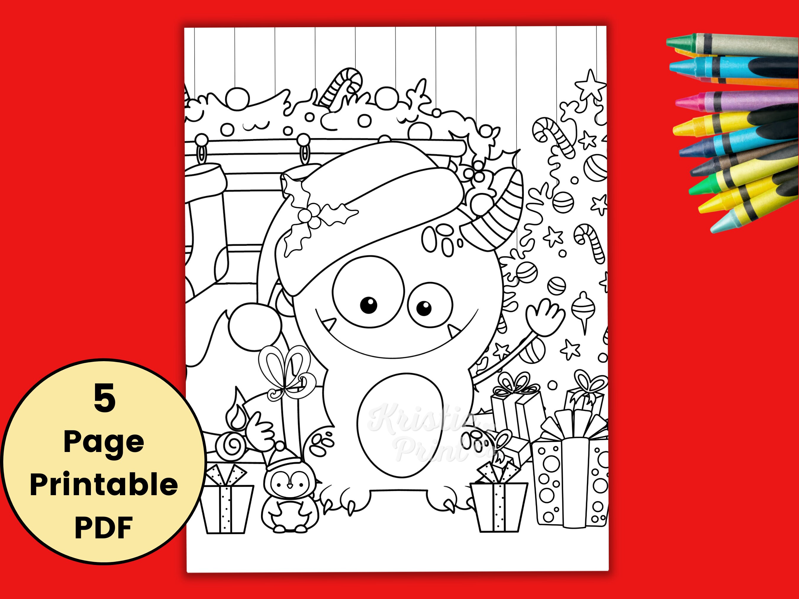 Christmas Coloring Pages for Kids, Monster Coloring Pages, Christmas ...