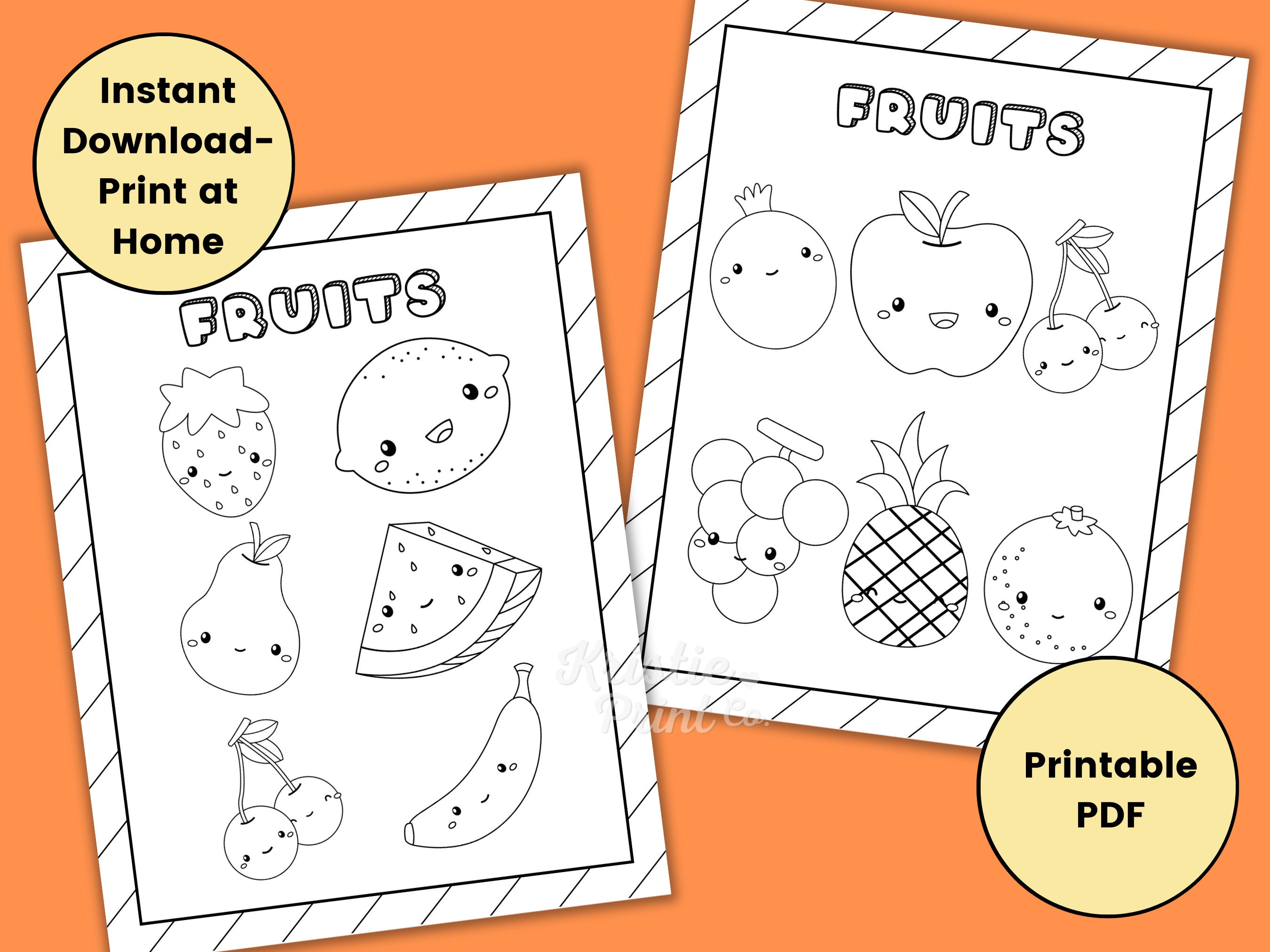 Fruit Coloring Pages, Fruit Activities, Coloring Pages for Kids ...