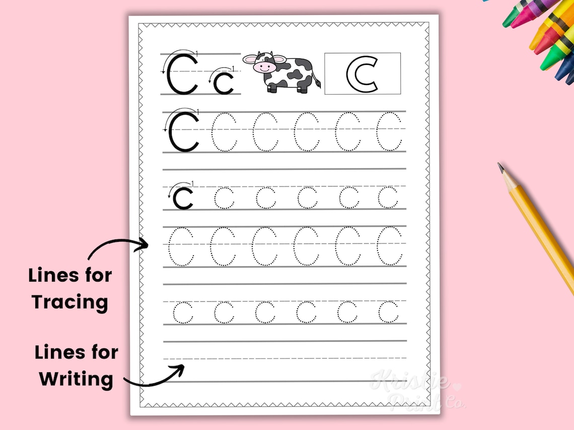 26 Letter Tracing Worksheets, Handwriting Practice Worksheets for Kids ...