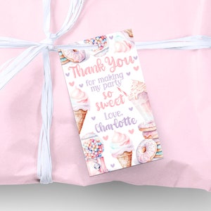 Sweet One Thank You Tag Sweet One Birthday Favor Tag Editable Thank You ...