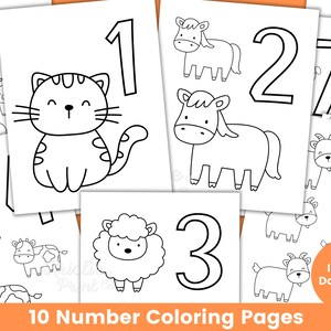 Number Coloring Pages for Kids Preschool Coloring Pages - Etsy