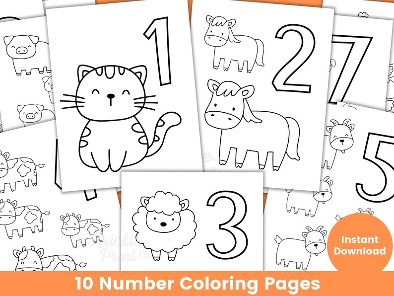 Number Coloring Pages for Kids Preschool Coloring Pages - Etsy