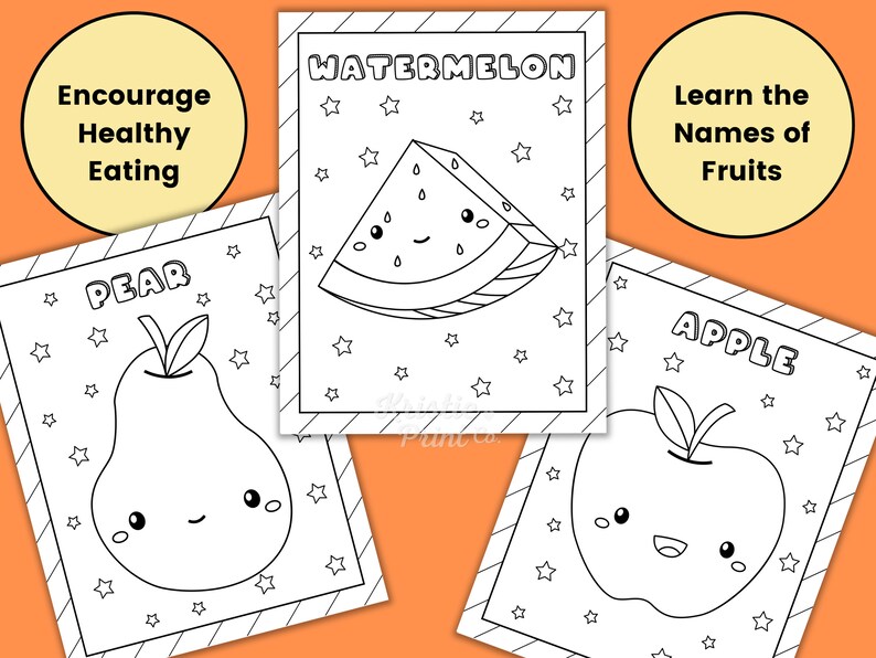 Fruit Coloring Pages, Fruit Activities, Coloring Pages for Kids ...