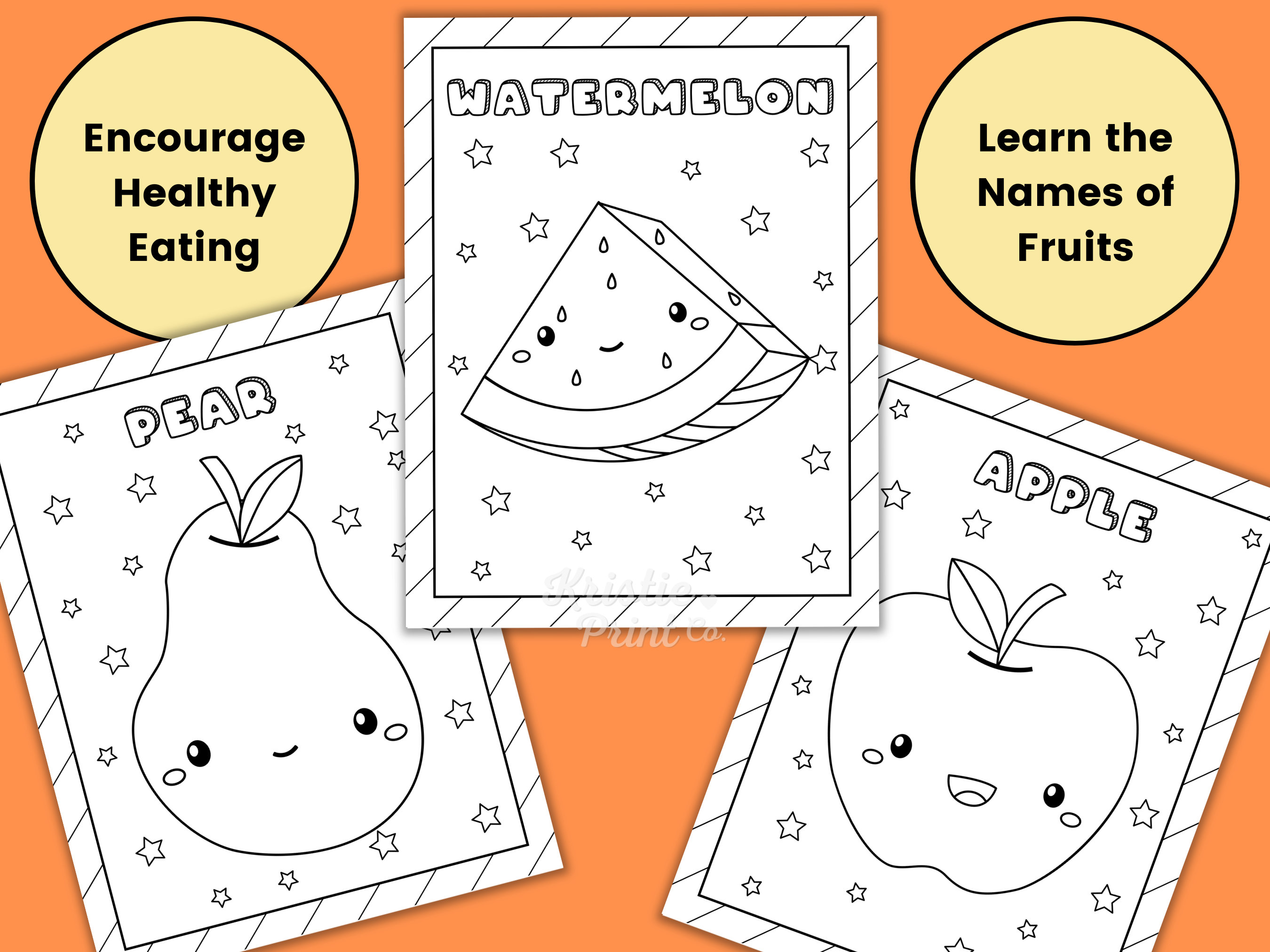 Fruit Coloring Pages, Fruit Activities, Coloring Pages for Kids ...