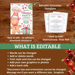 Editable Christmas Party Invitation Kids Christmas Party Invite ...