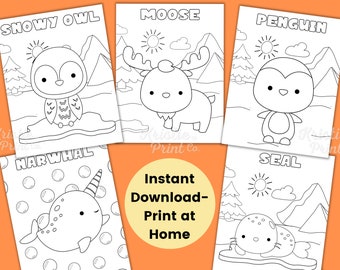 Arctic Coloring Pages - Etsy