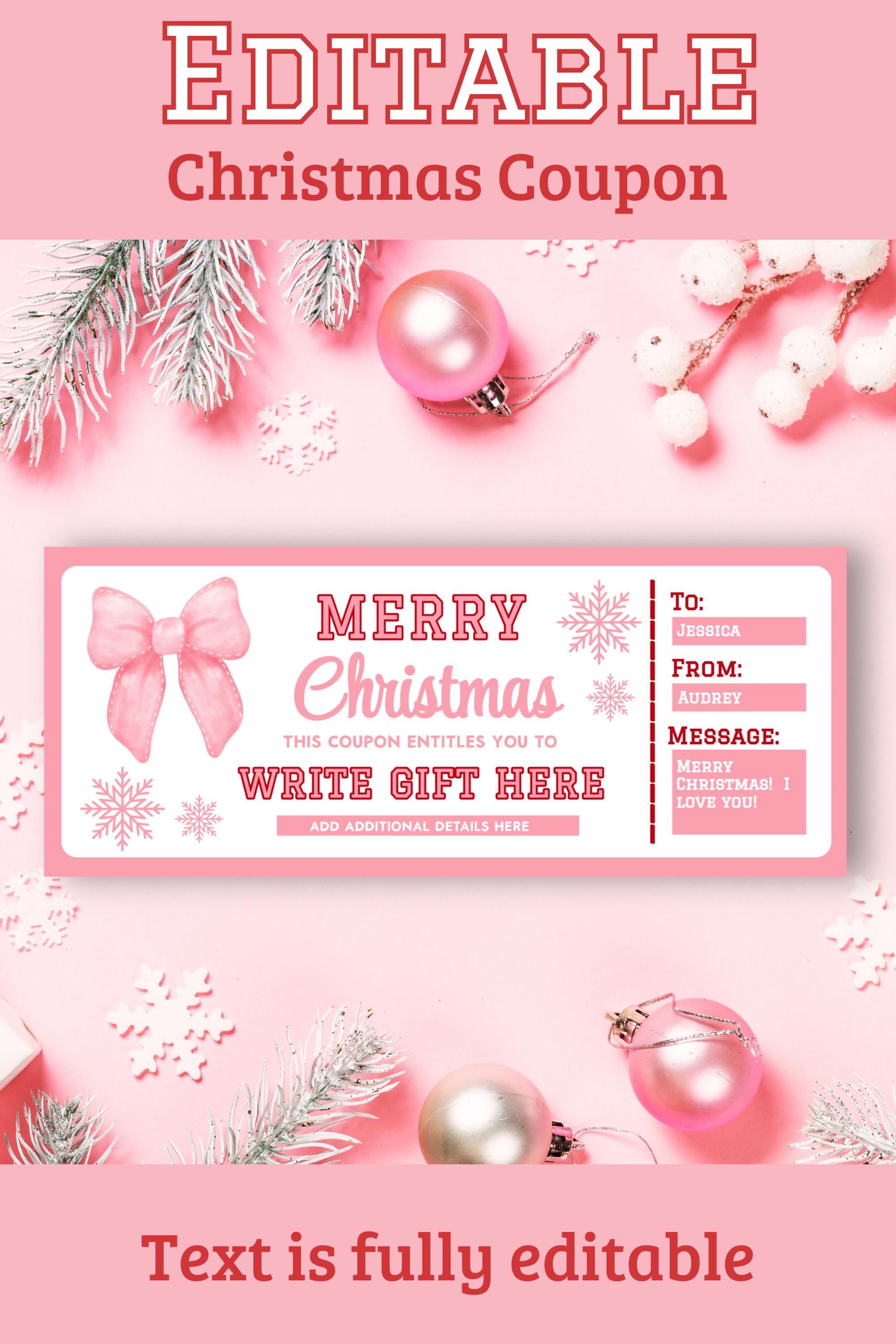 Christmas Coupon Template Editable Coupons Christmas Printable Coupons ...