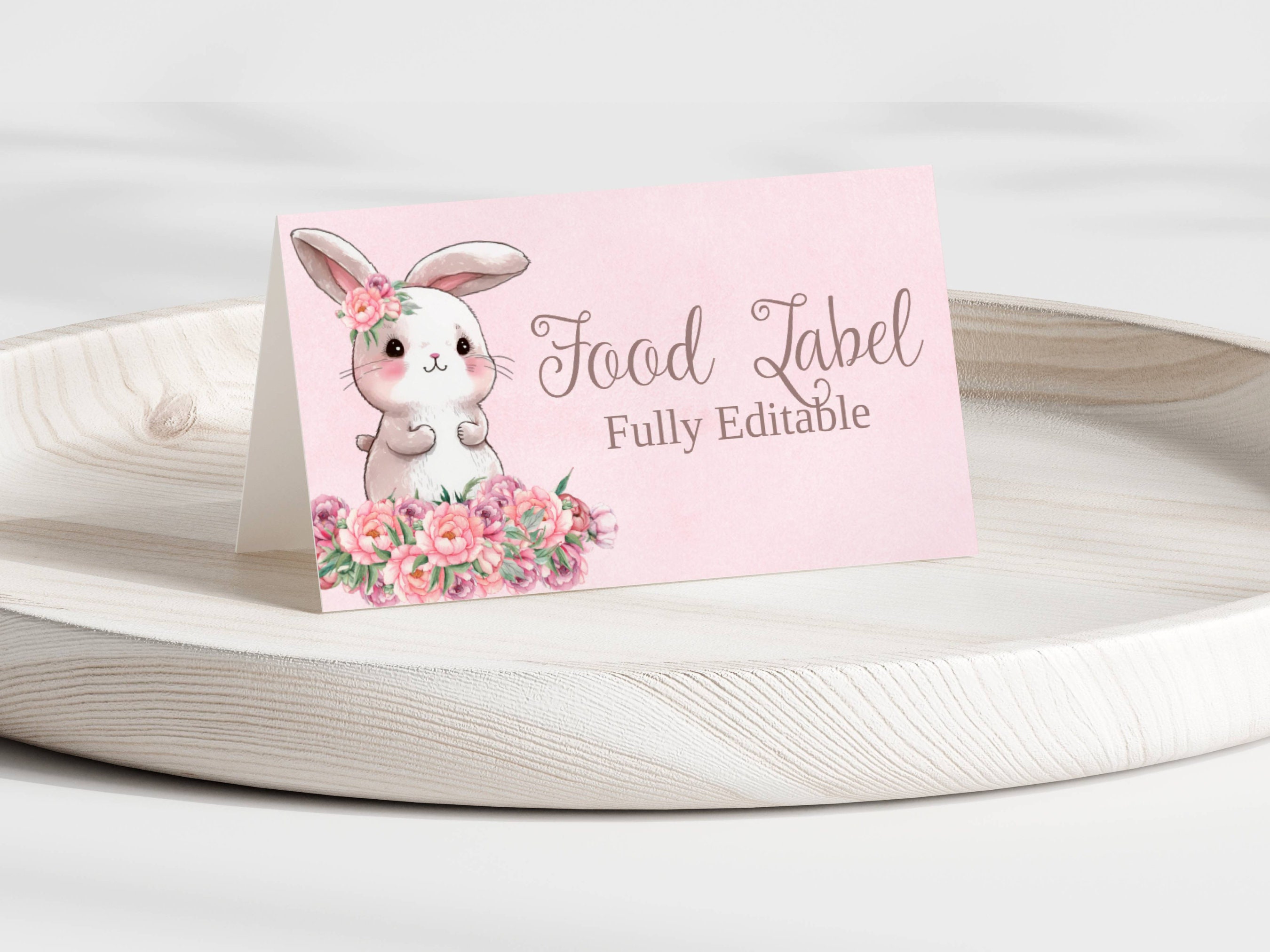 Editable Some Bunny is One Food Label Buffet Card Template Place Cards ...