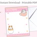 Cat Stationery, Kawaii Stationery Printable, Printable Kawaii Letter ...