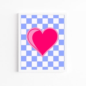 Preppy Heart Wall Art Trendy Poster Prints Purple Wall Art Set of 3 ...