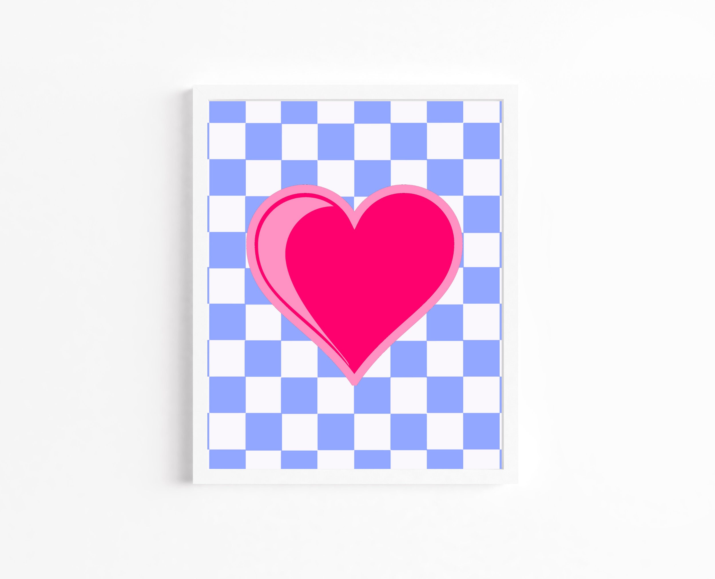 Preppy Heart Wall Art Trendy Poster Prints Purple Wall Art Set of 3 ...