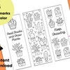 Printable Bookmarks to Color, Houseplant Bookmark, , Cactus Bookmark ...