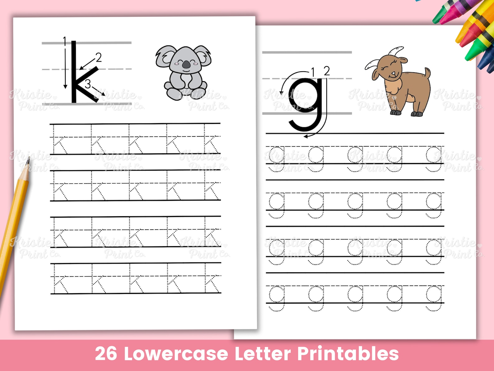 Lowercase Letters Printable, Letter Tracing Worksheets, Handwriting ...