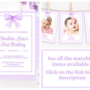 12 Month Photo Banner Download Lavender Birthday Decorations Purple ...