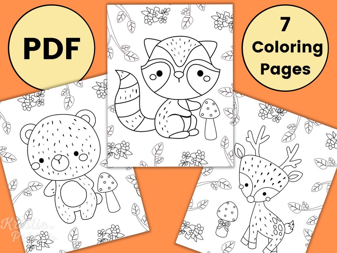 Printable Forest Coloring Pages, Kids Party Games, Forest Birthday ...
