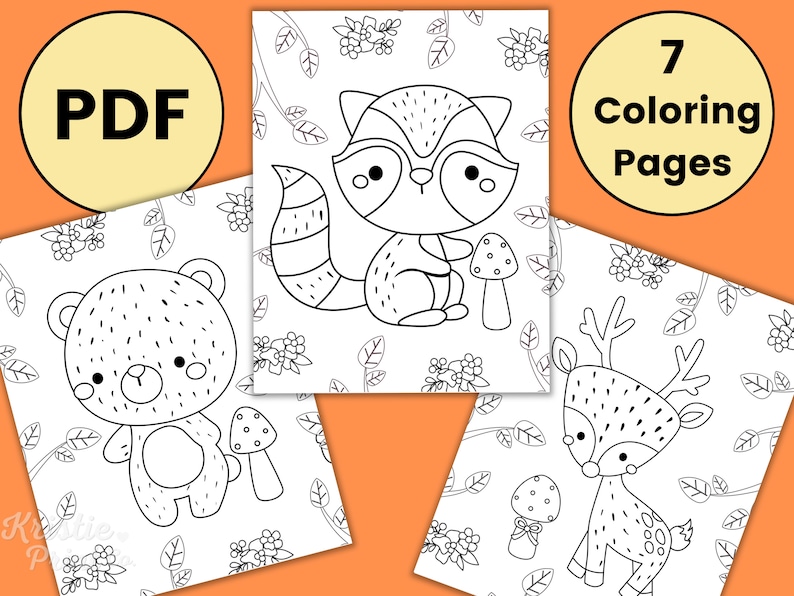 Printable Forest Coloring Pages, Kids Party Games, Forest Birthday ...