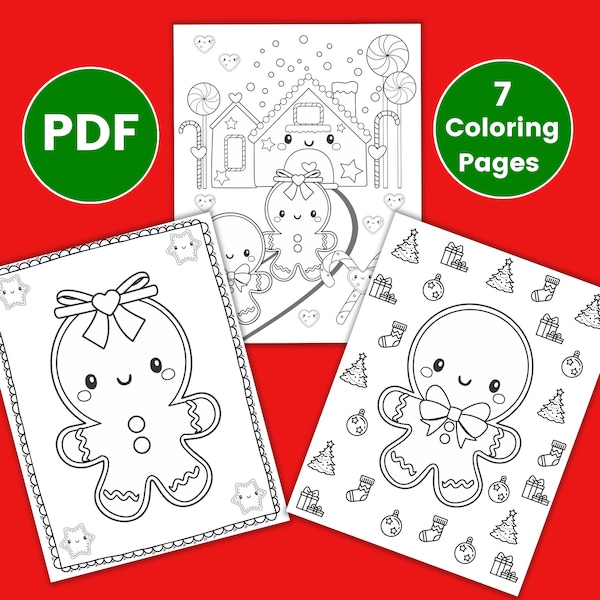 Gingerbread Girl Coloring Page - Etsy