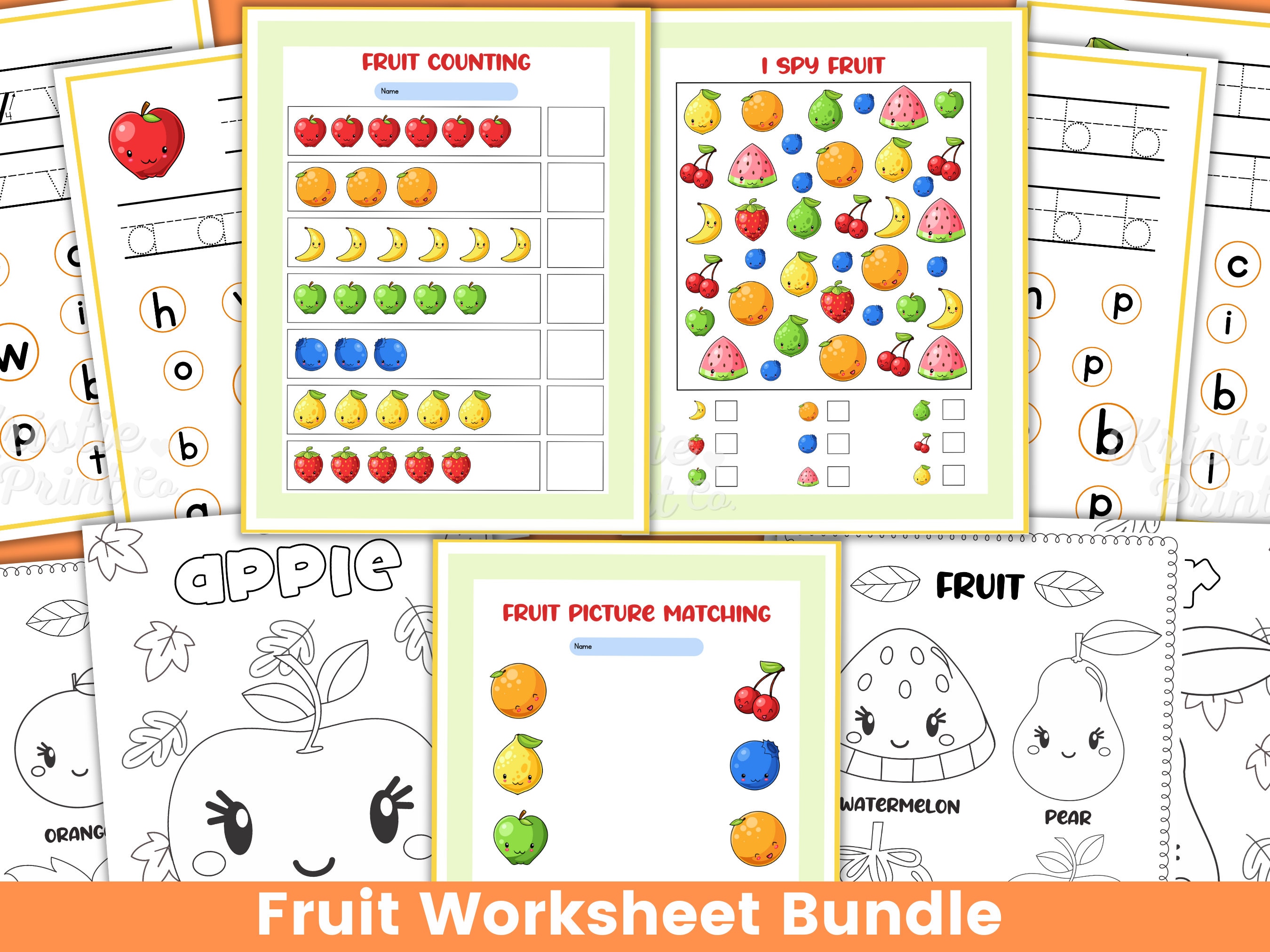 Fruit Worksheets For Kindergarten