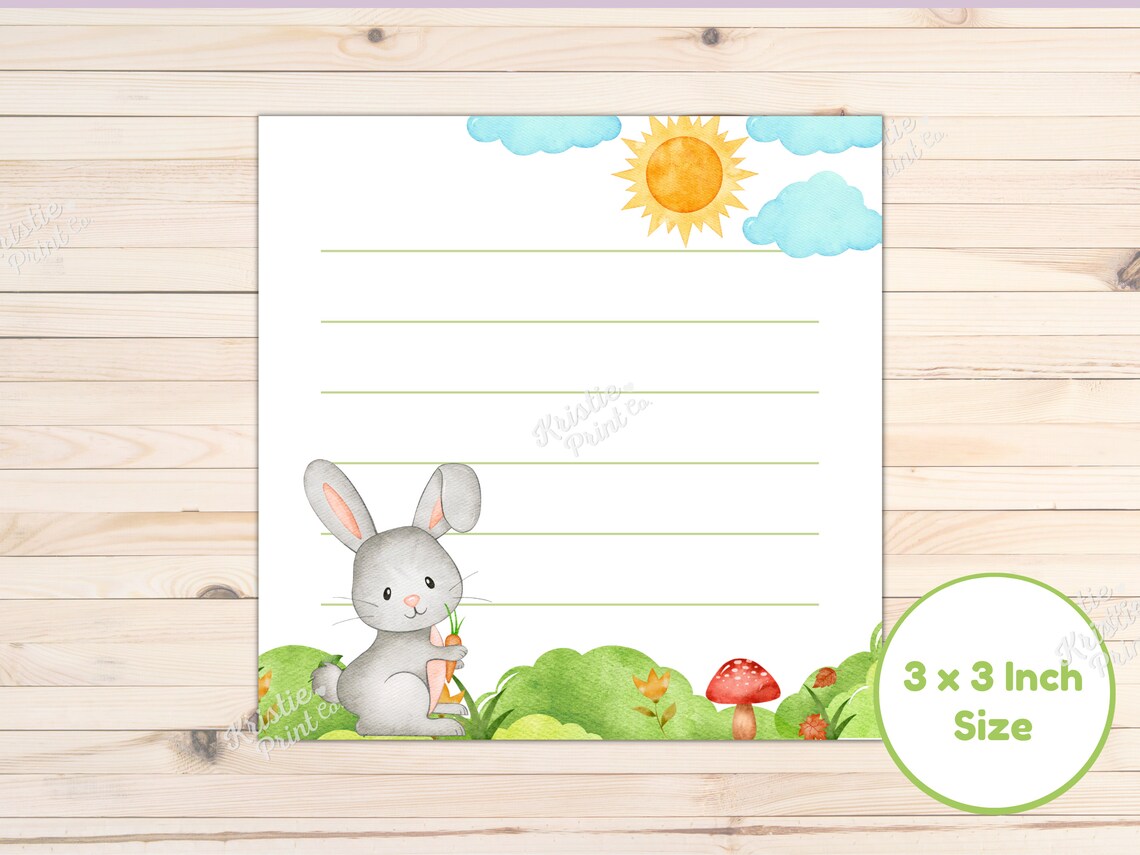 Woodland Printable Memo Pad, Printable Memo Pad PDF, Bear Memo, Cute ...