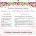 Floral Recipe Card Template, Recipe Card Custom, Recipe Template ...