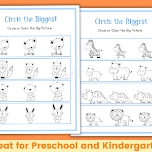 Big Small Worksheets, Learning Sizes Printable, Preschool Worksheets ...