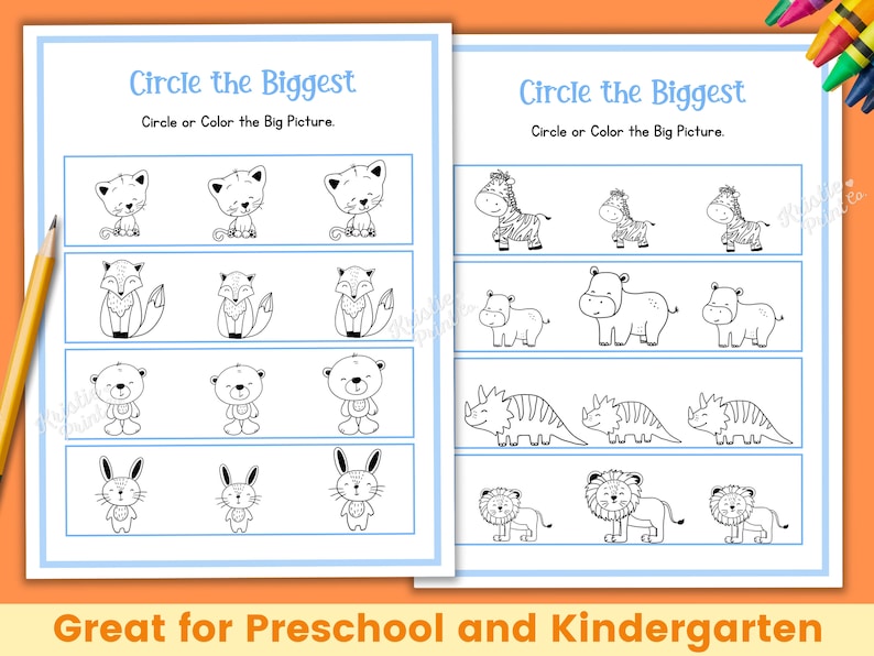 Big Small Worksheets, Learning Sizes Printable, Preschool Worksheets ...