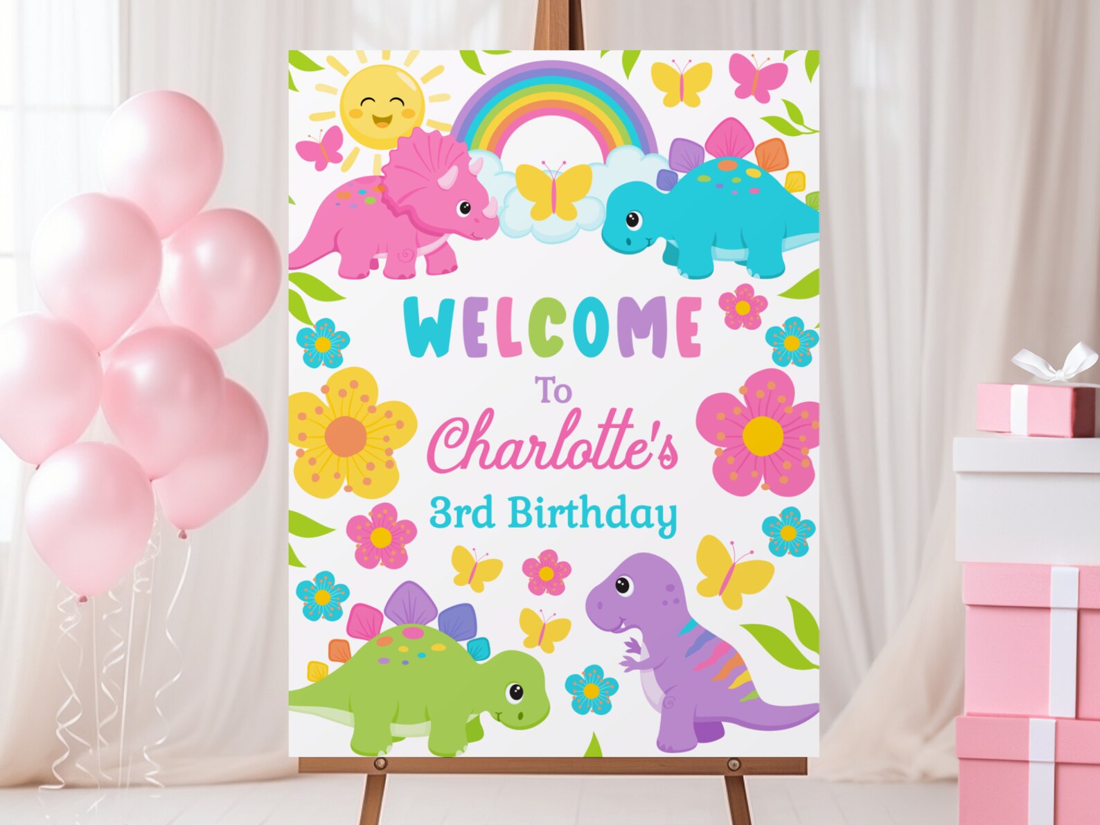 Three Rex Girl Birthday Party Bundle Dinosaur Birthday Dinosaur Party ...