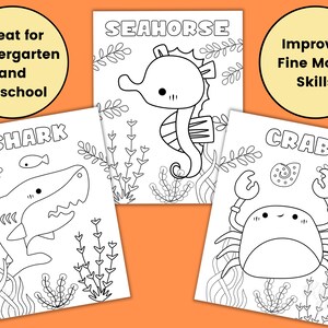Sea Animal Coloring Pages for Kids, Kids Party Games, Under the Sea ...