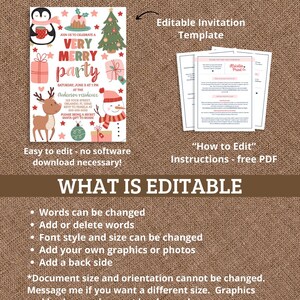 Editable Christmas Party Invitation for Kids Holiday Invitation ...