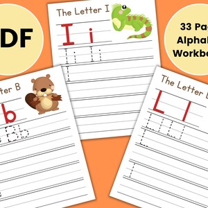 Alphabet Workbook Printable Alphabet Worksheets Letter Writing Workbook ...