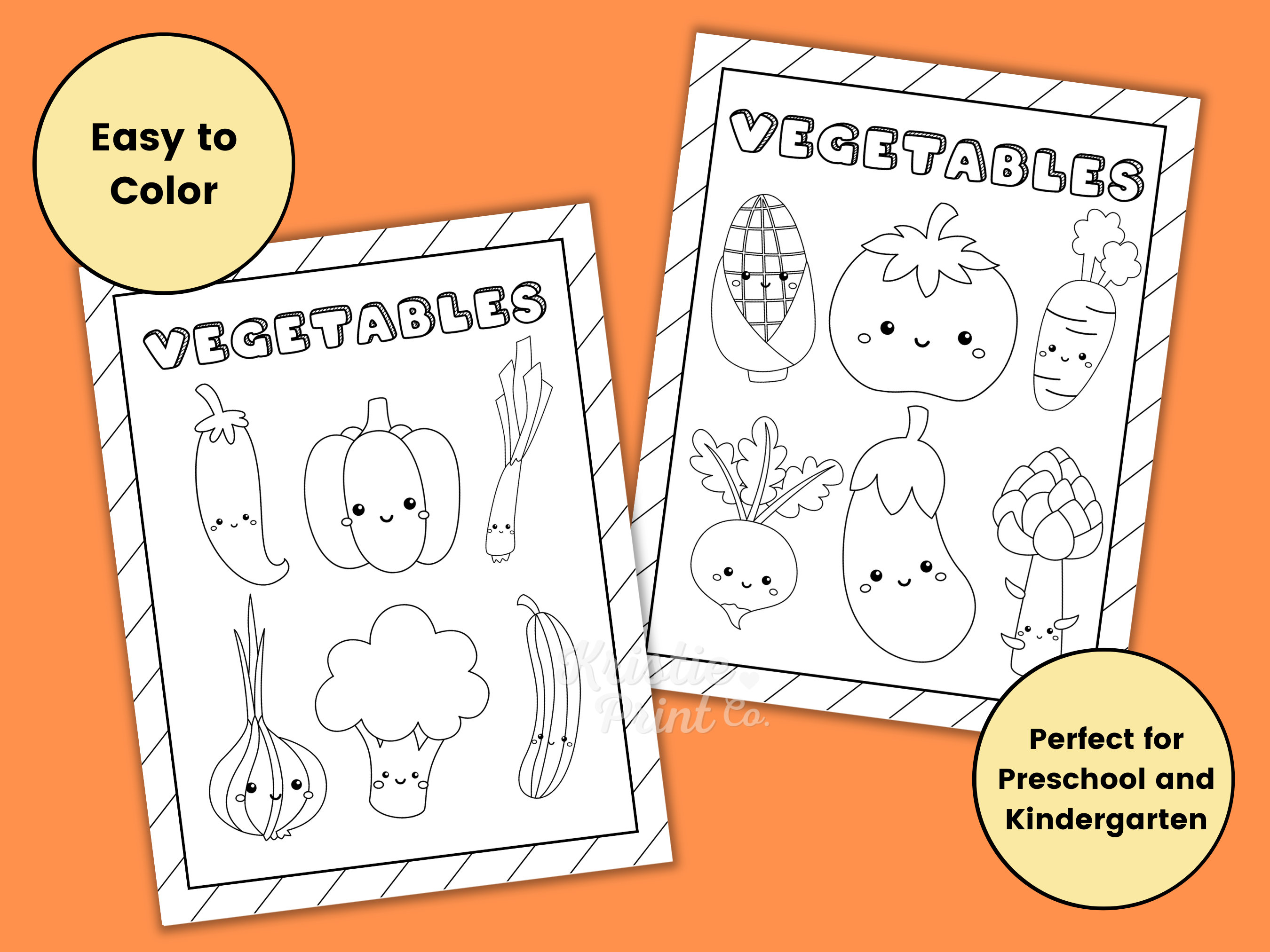 Vegetable Coloring Pages, Vegetable Activities, Coloring Pages for Kids ...