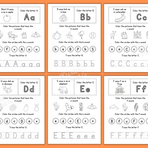 Preschool and Kindergarten Alphabet Worksheets, Uppercase and Lowercase ...